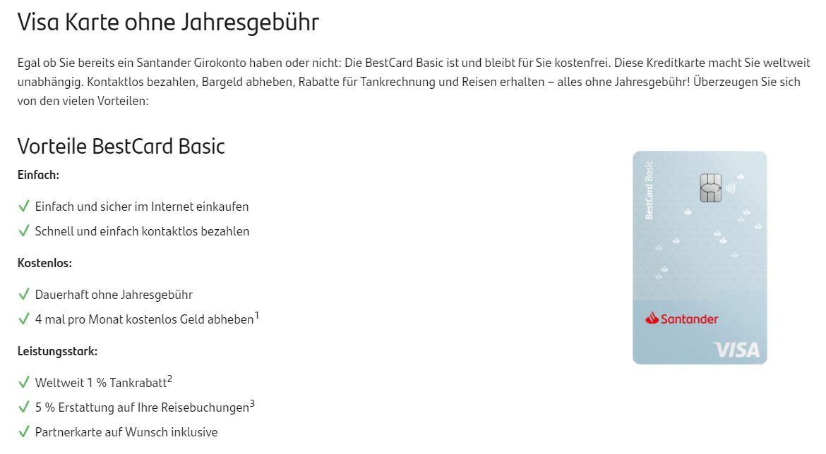 Santander BestCard Basic: Erfahrungen & Test 2025
